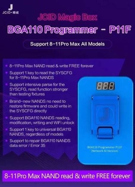 JC P11 BGA110 NAND Programmer For iPhone 8-11 Pro Max NAND Flash For ...